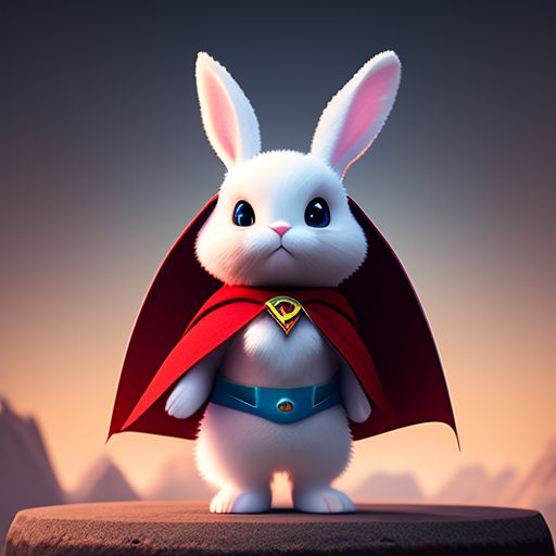 hungry-zebra640: A cute fluffy white super hero bunny with floppy ears ...