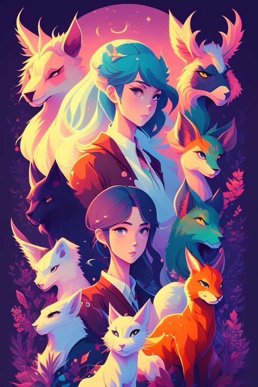 addison: Magical creatures in clean cel shaded vector art.