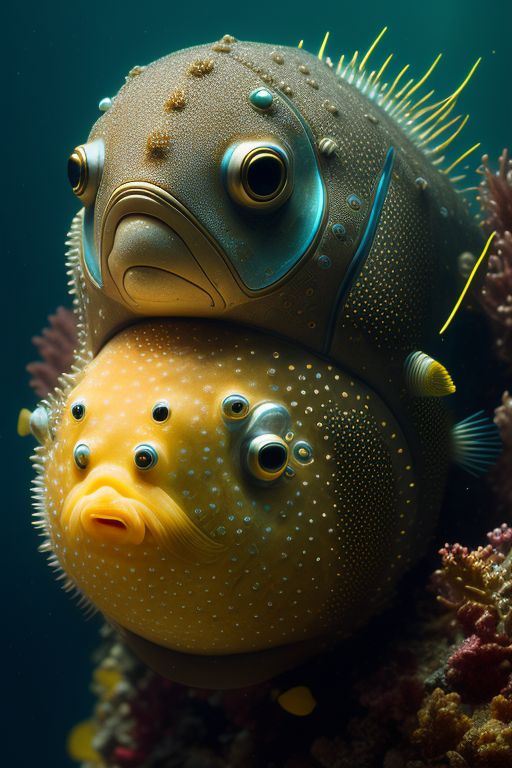 slimy-curlew874: anthropomorphic puffer fish wearing a dapper ...