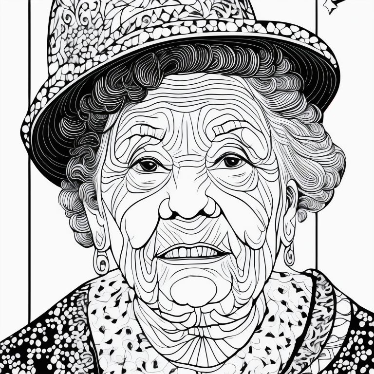 Old Lady Coloring Page