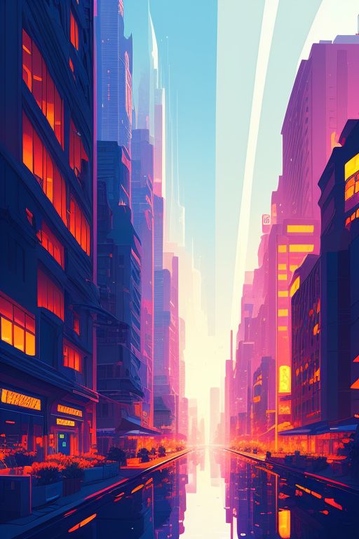 forked-goat970: Cityscapes in cel shaded vector art