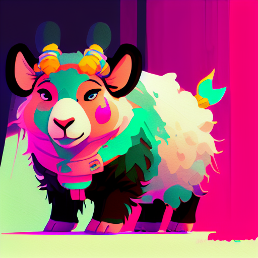Cute Cartoon Fat Sheep