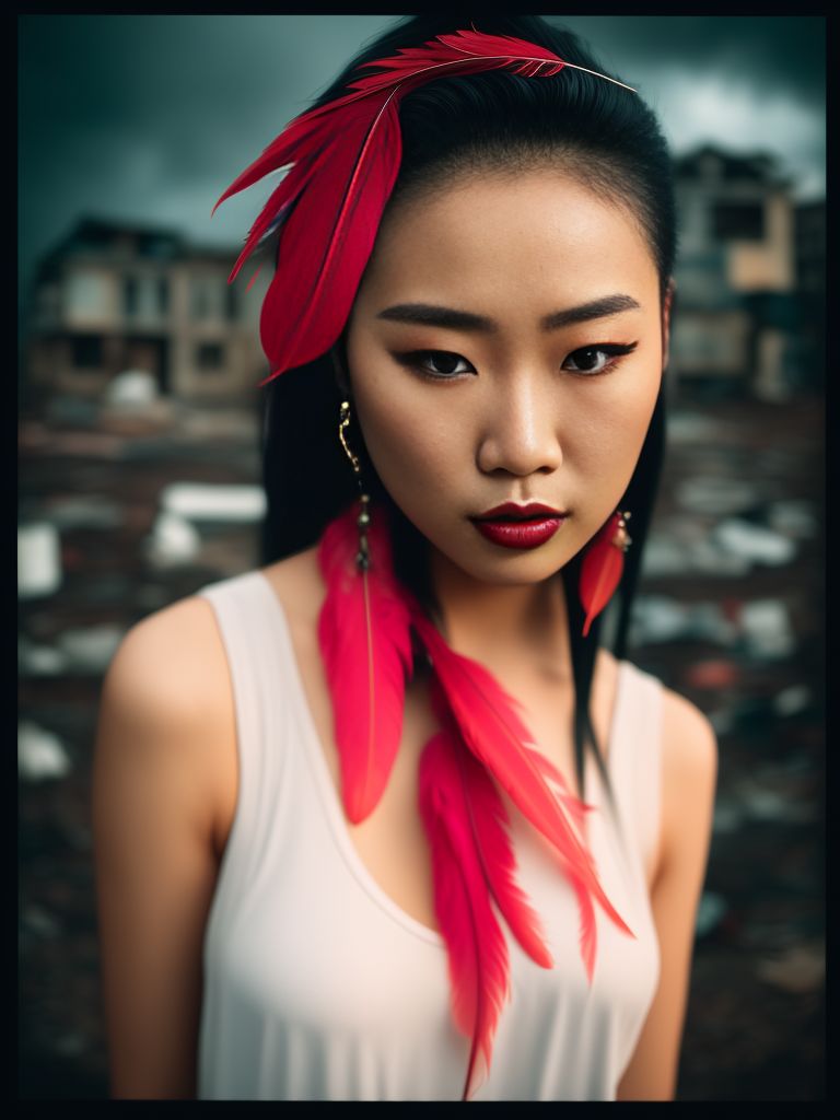 KilburnSpider: Sultry Asian 24yo woman, lip piercing, feather earrings ...