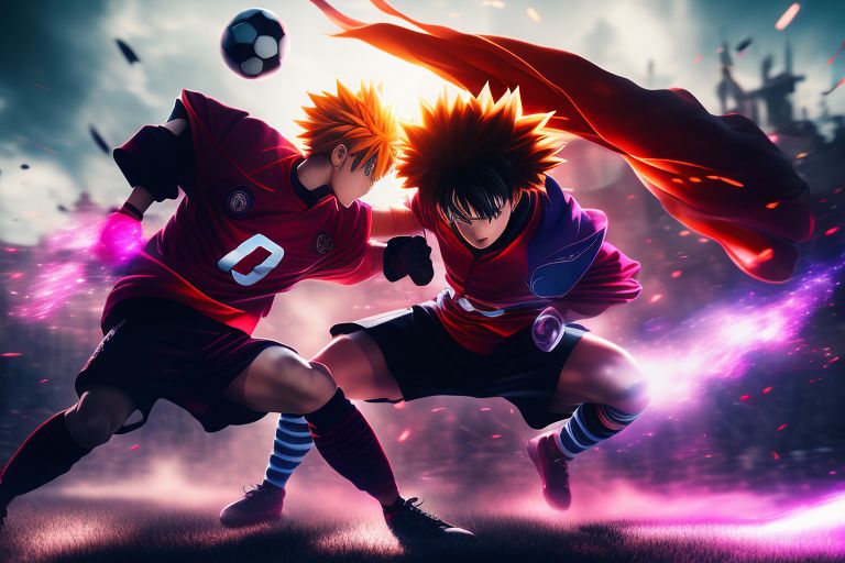 humble-gnu747: photo of naruto playing soccer against akatsuki in wembley