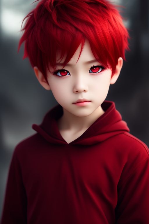 Anime Boy With Red Hair And Red Eyes