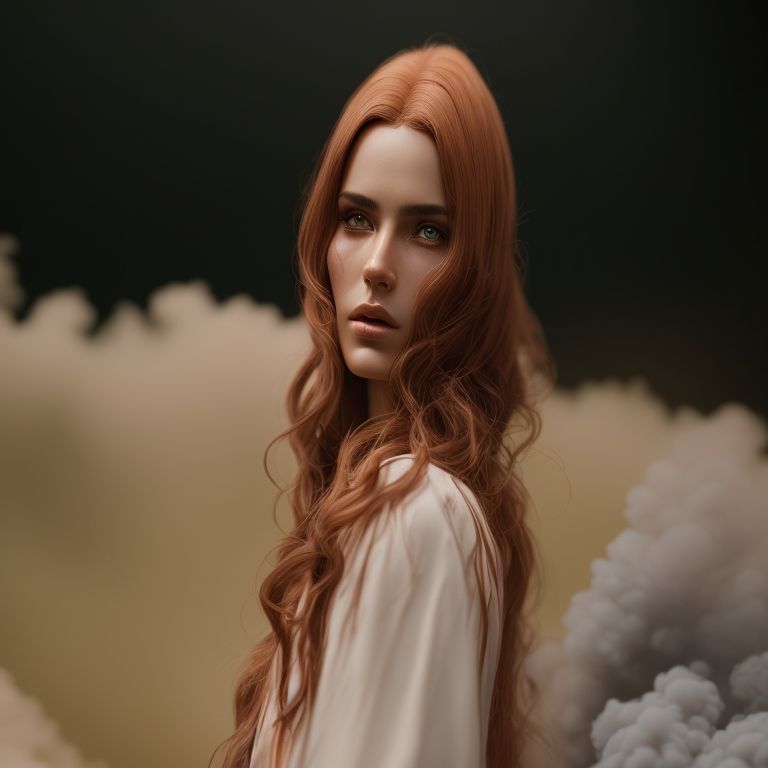 hideous-ibis262: realistic portrait, young woman, soft warm light