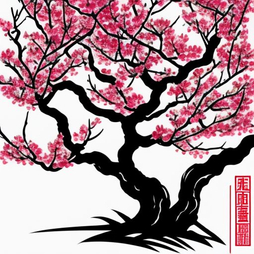 Chinese Cherry Blossom Tree Drawing Step By Step