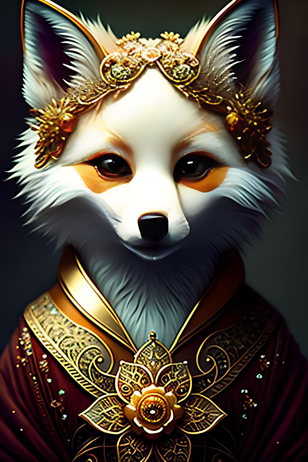 addison: beautiful tiny fluffy white gremlin fox creature, detailed ...