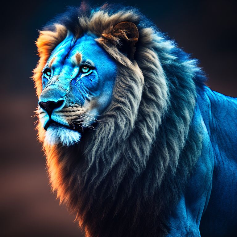 Blue Lion Background