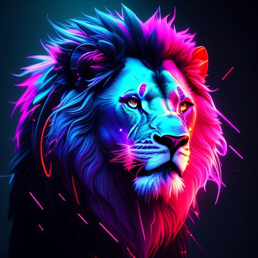 Neon Lion Wallpaper