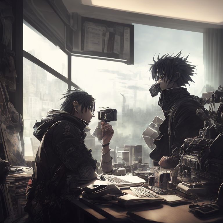 kimoi: High detail Anime character in bedroom sitting at desk, on his ...