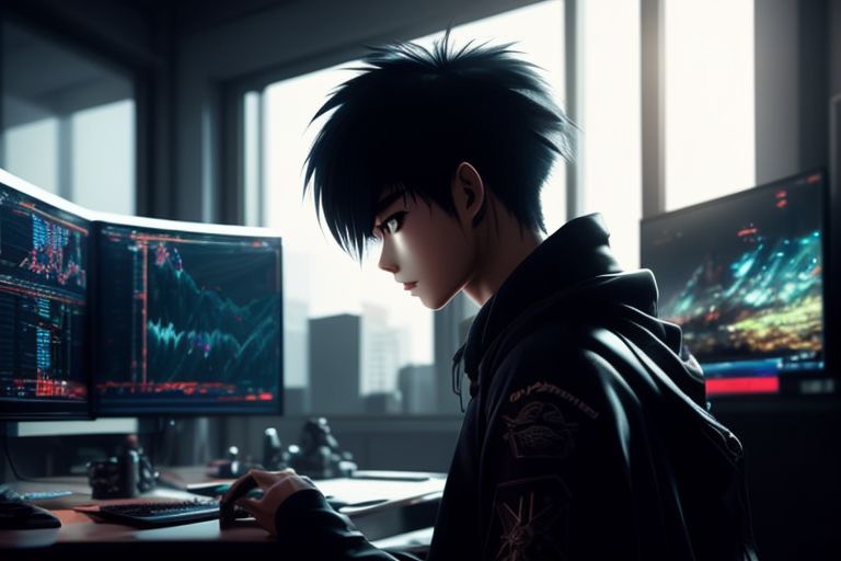 kimoi: High detail anime character in sitting bedroom desk on his ...