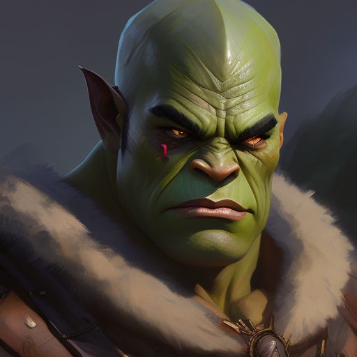 last-crab662: dungeons and dragons half orc character closeup portrait ...