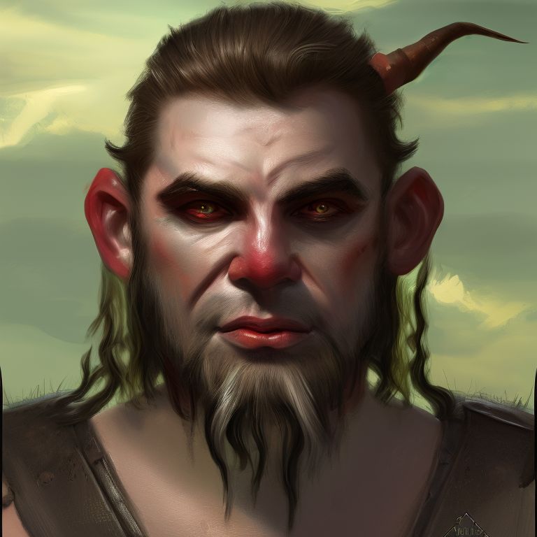 last-crab662: dungeons and dragons half orc character closeup portrait ...