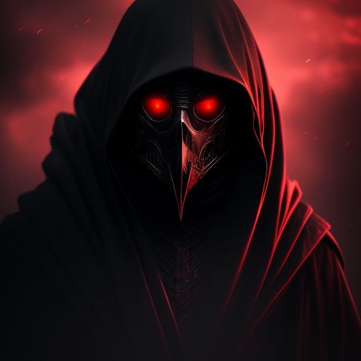 Dark Hooded Figure With Red Eyes