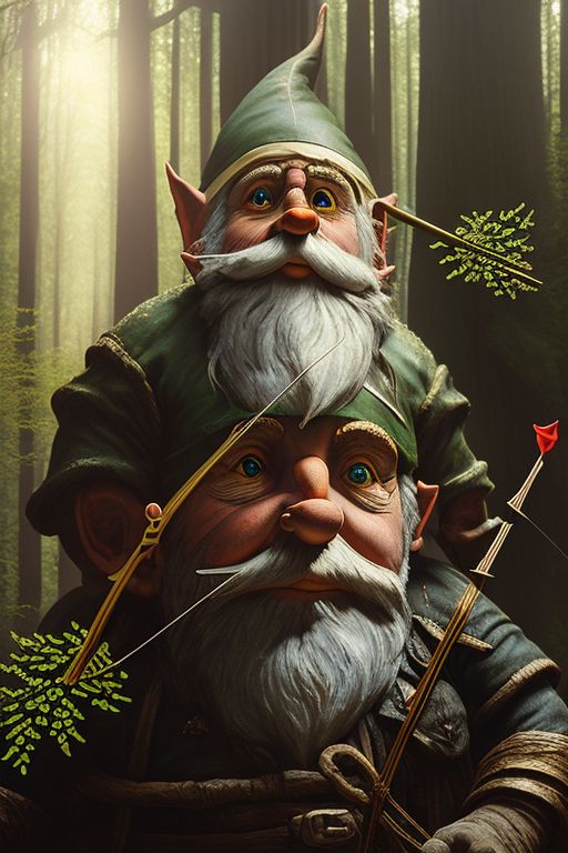 full-owl741: realistic face wrinkles big nose old gnome ranger in a ...