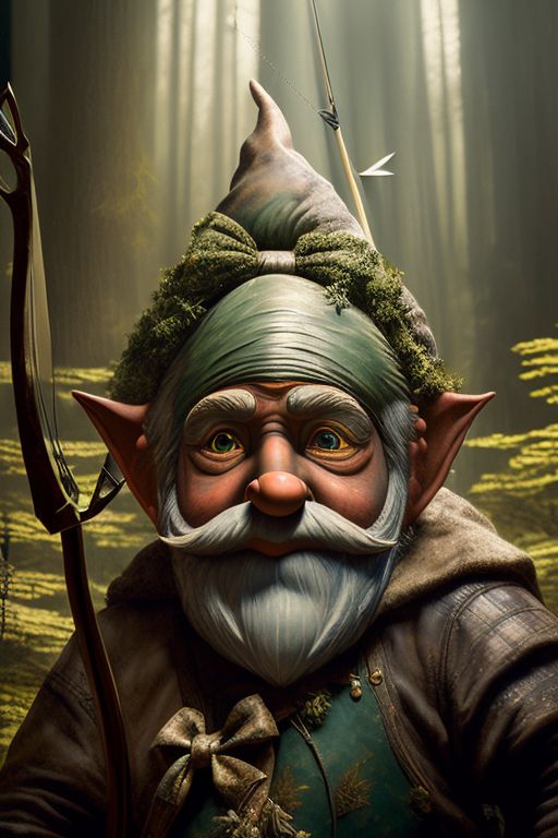 full-owl741: realistic face wrinkles big nose old gnome ranger in a ...