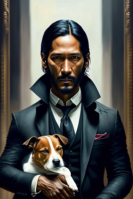 iRRATiONAL: Jose Rizal as John Wick holding an aspin dog.