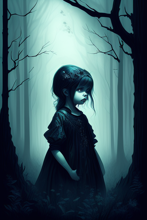 Lost Little Girl In Forest