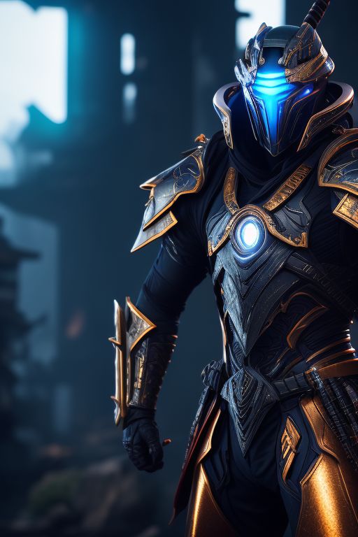 ErmMonz: shinobi warframe samurai wearing deadric armor, blue and ...