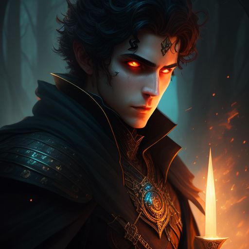 frayed-viper149: a mage with dark short curly hair. Two different color ...