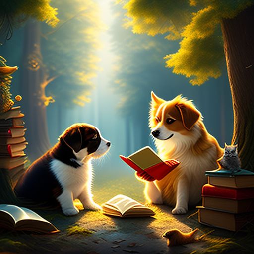Puppies Reading Books