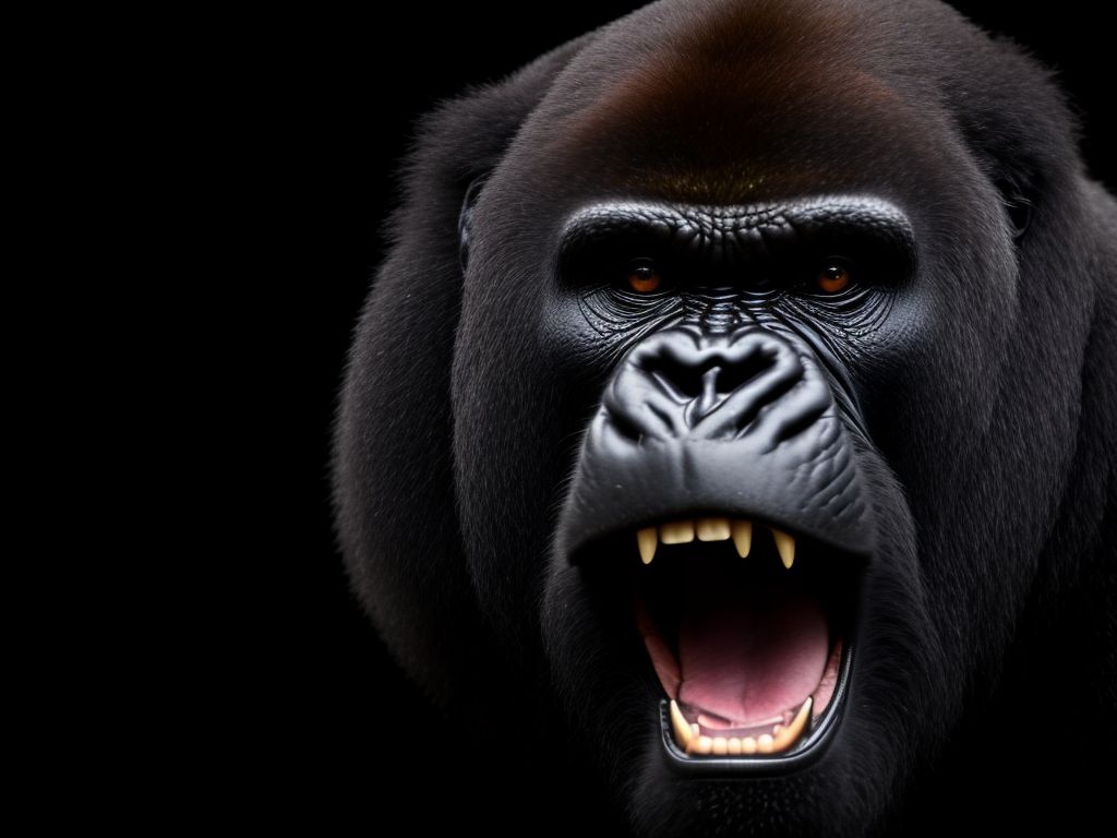 Silverback Gorilla Roaring