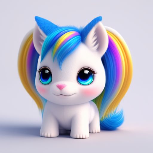 barren-wasp979: FAIRY CUTE UNICORN, great tail and mane , waves a light rainbow colors, big ...