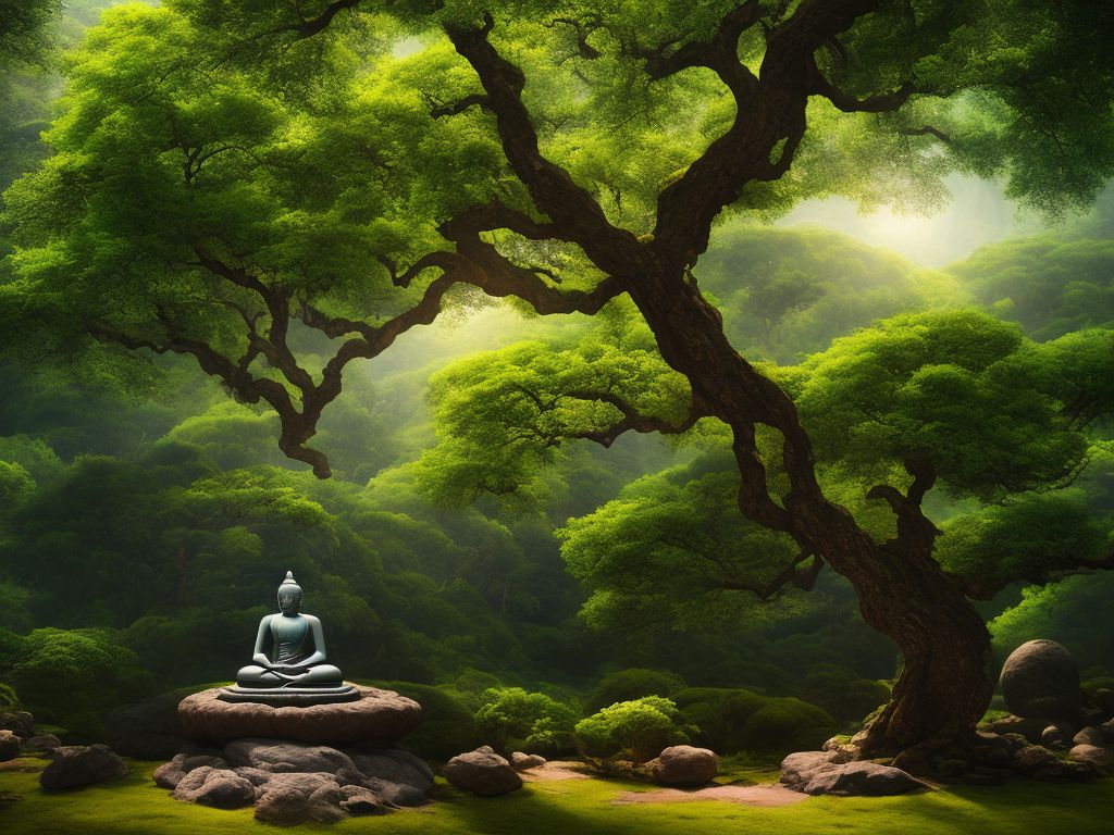 Buddha Meditating Tree