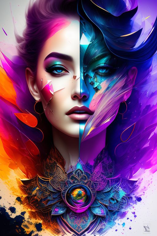 Torn paper abstract portrait | PromptHunt Template