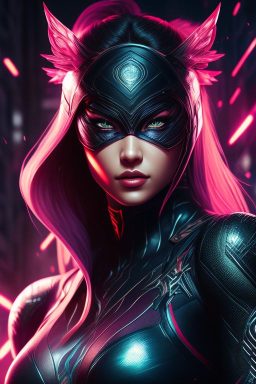 ErmMonz: Female ninja warrior, boxing, Fantasy, digital art