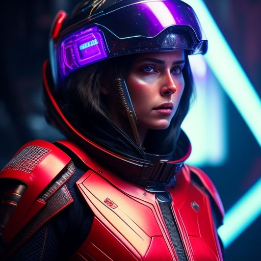 Red Futuristic Space Suit