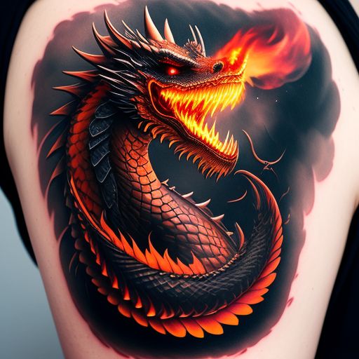 Dragons Breathing Fire Tattoos
