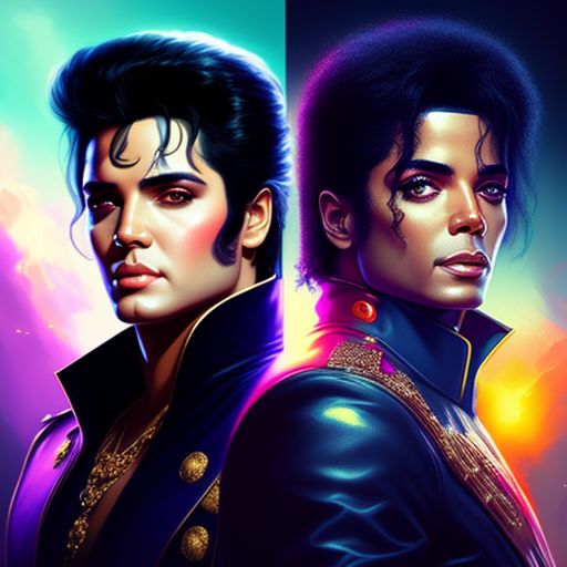 Michael Jackson Vs Elvis Presley Art
