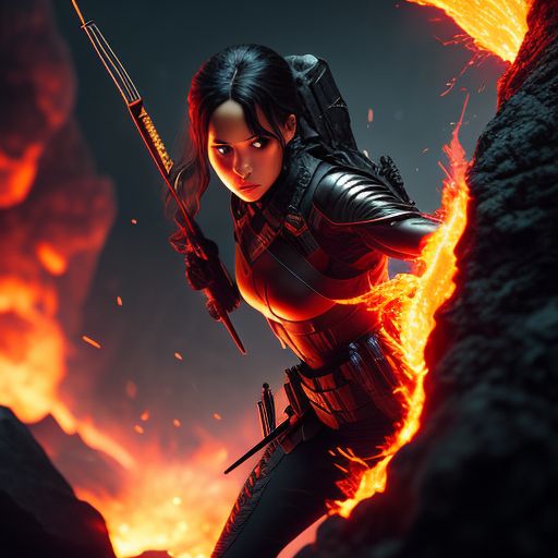 numb-shark209: A hunger games tribute dipping a metal weapon into lava