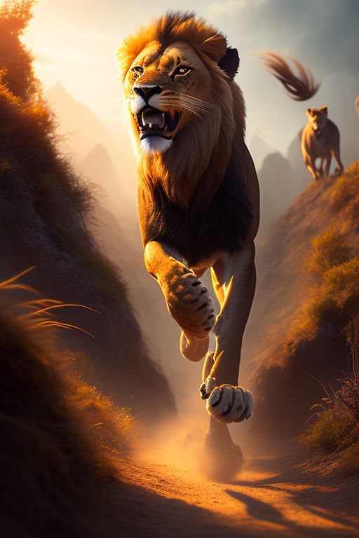 Lion Running Fast Wallpaper