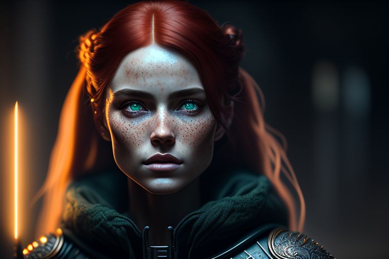 Redhead Green Eyes Art