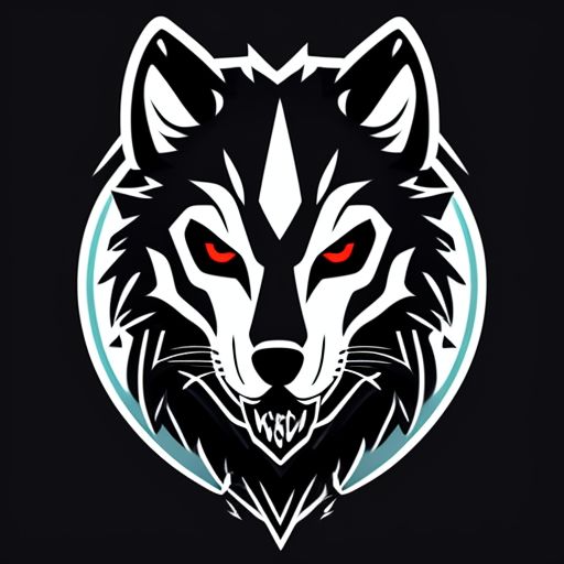sinful-yak54: t-shirt design, skeleton face wolf, 2d vector, flat