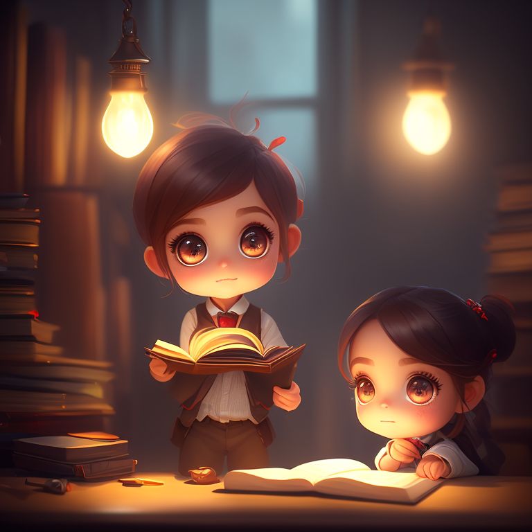 Chibi Student With Book