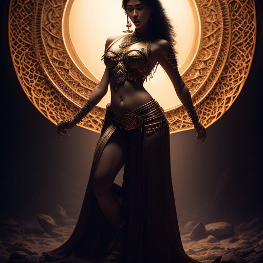 admired-clam160: Beautiful belly dancer, digital Art, perfect composition, beautiful detailed ...