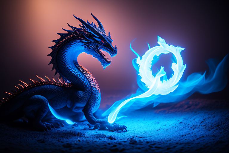 Blue Flame Dragon Background