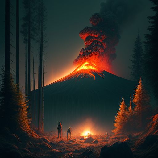 Volcano Eruption Painting