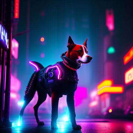 droopy-bison709: A cyberpunk avatar real dog