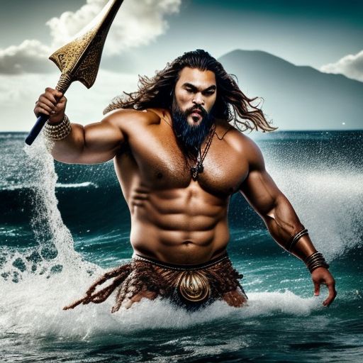 uneven-human698: Jason Momoa ,Create an image of the god Neptune ...