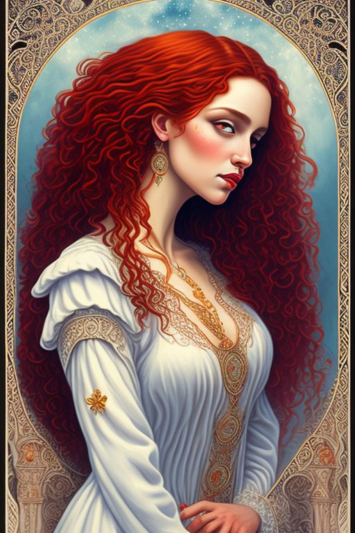 thorny-mouse380: profile of woman with big red curly hair dressing in ...