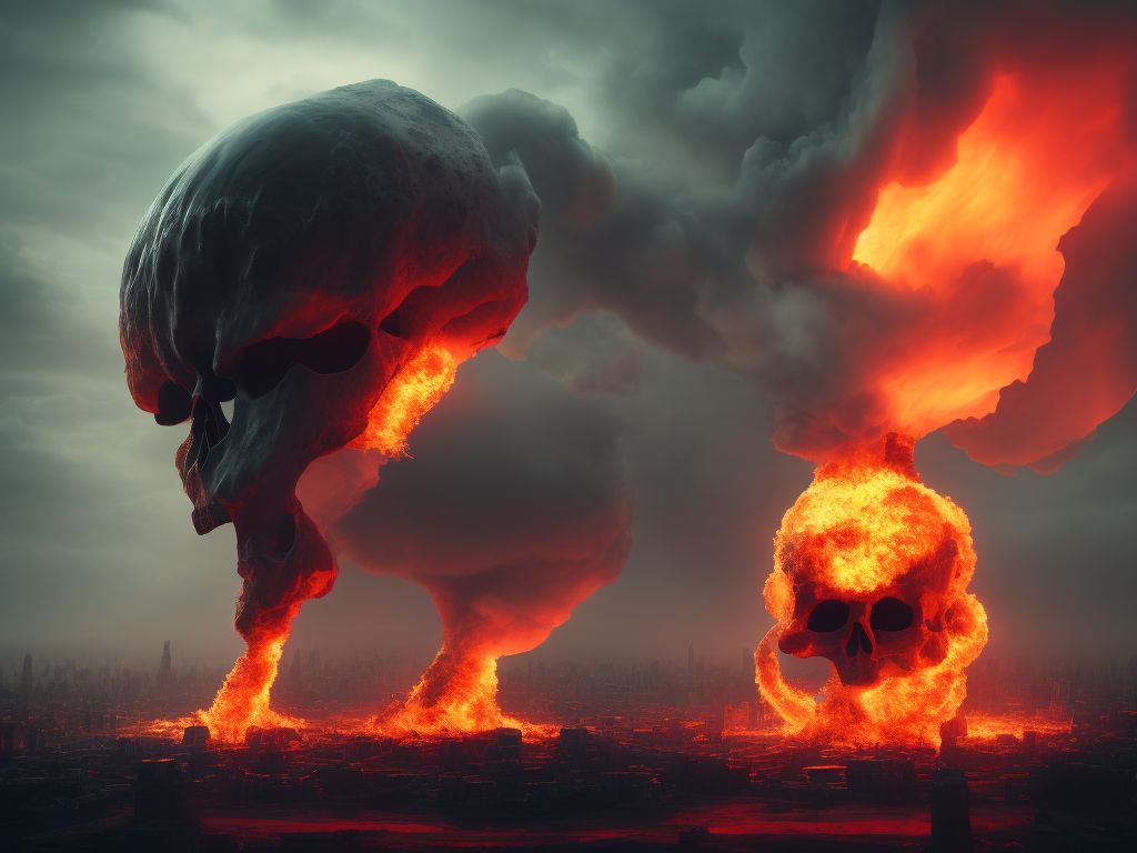 Mushroom Cloud Explosion Skull