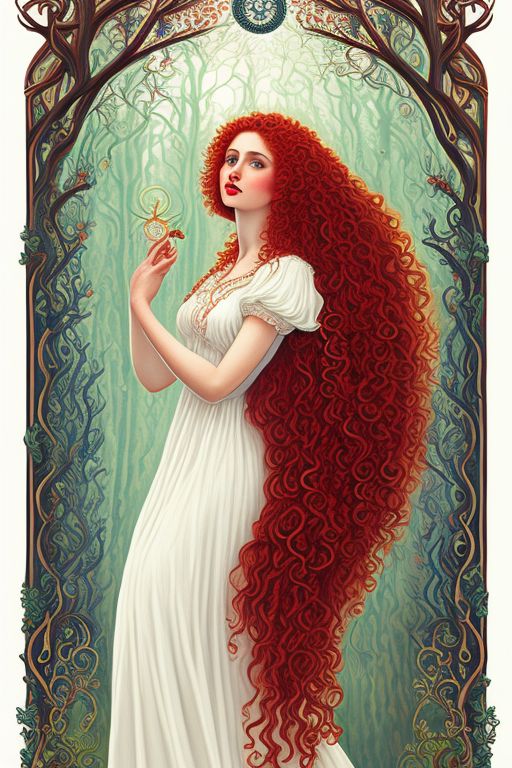 thorny-mouse380: profile of woman with big red curly hair dressing in ...