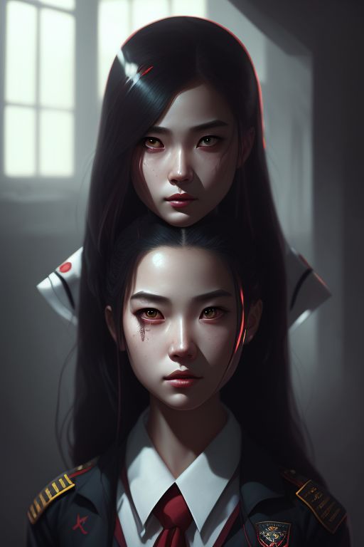 scarce-duck673: a high school girl in school uniform in a horror ...