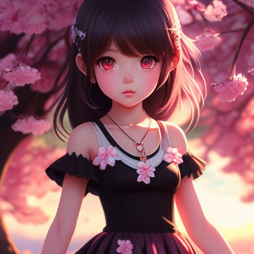 Anime Girl With Brown Hair Wearing A Dress