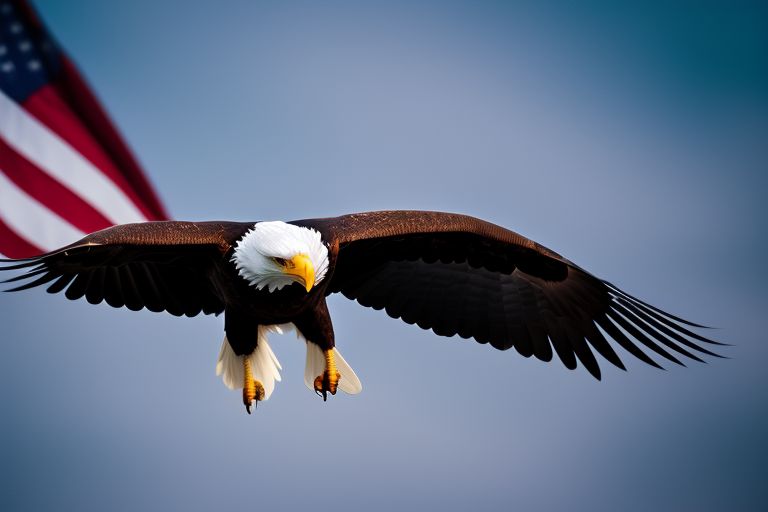 American Eagle Flying Flag